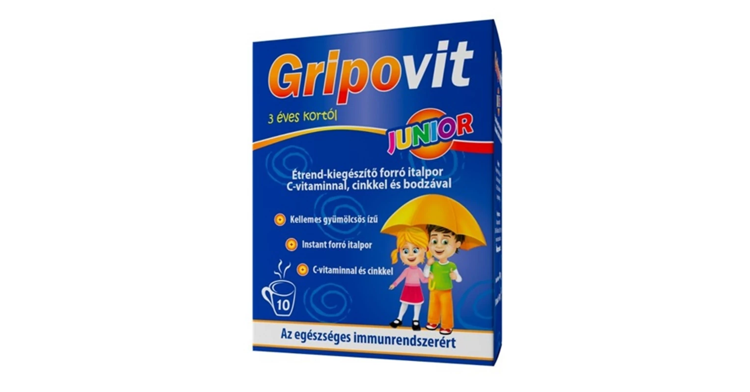 Gripovit Junior italpor C-vitaminnal, cinkkel és bodzával 10 tasak