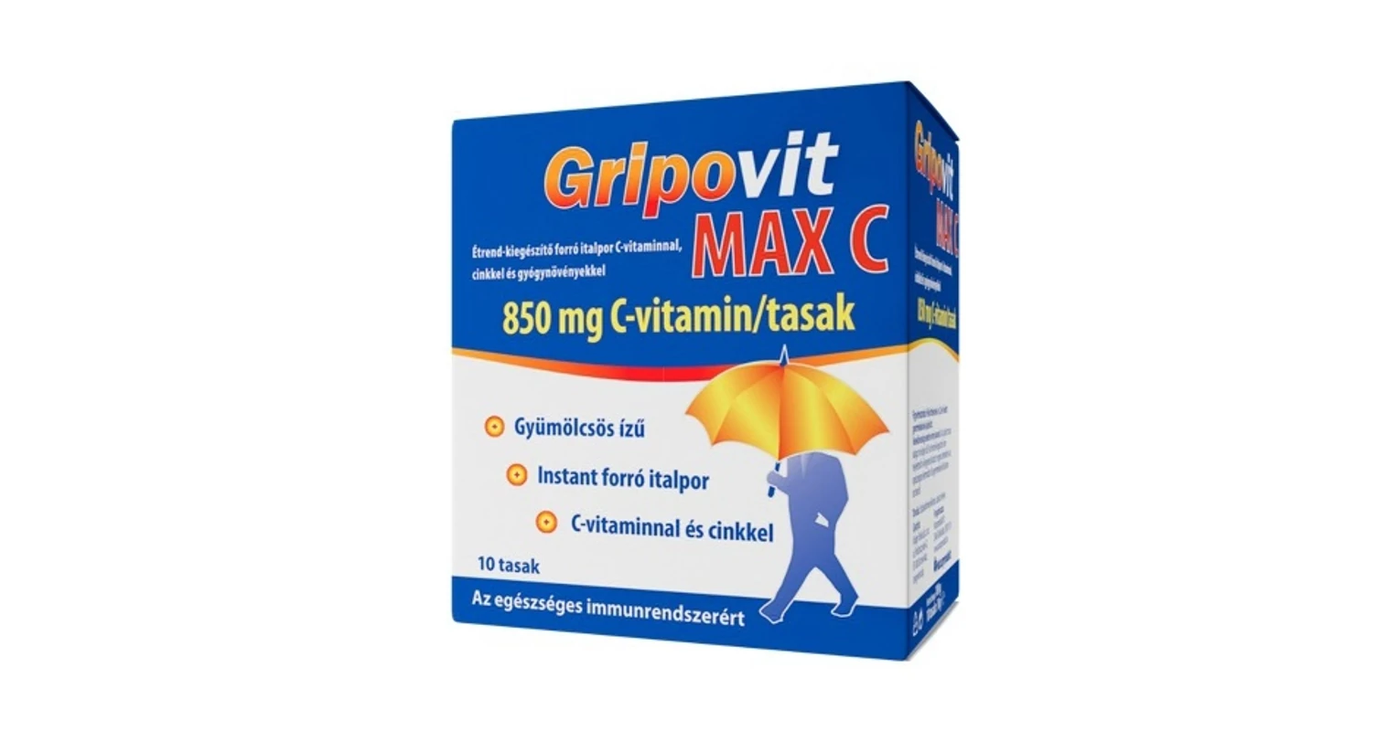 Gripovit Max C forró italpor C-vitaminnal, cinkkel és gyógynövényekkel ...